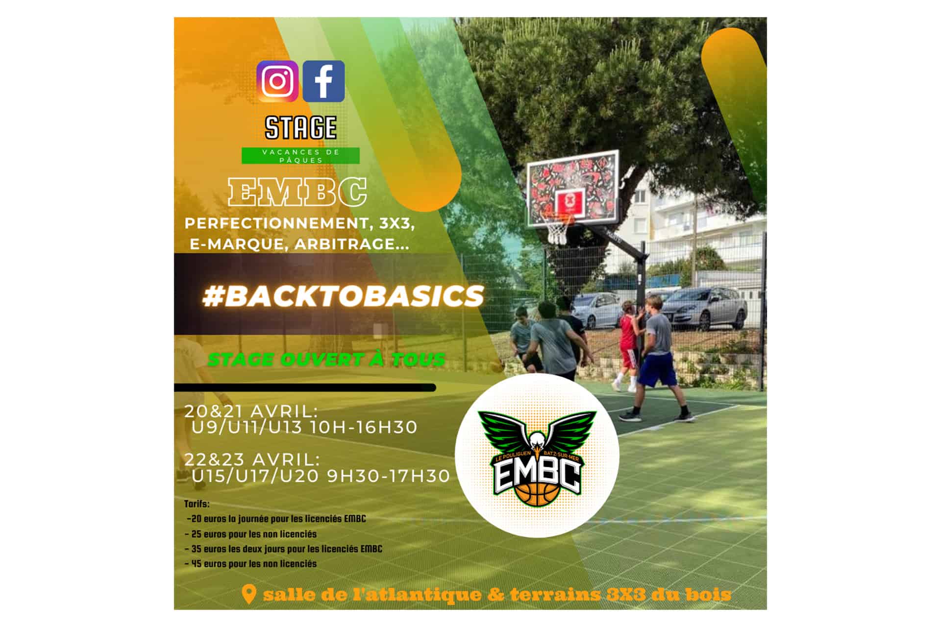 Backtobasics - Stages mixtes de basket - Le Pouliguen